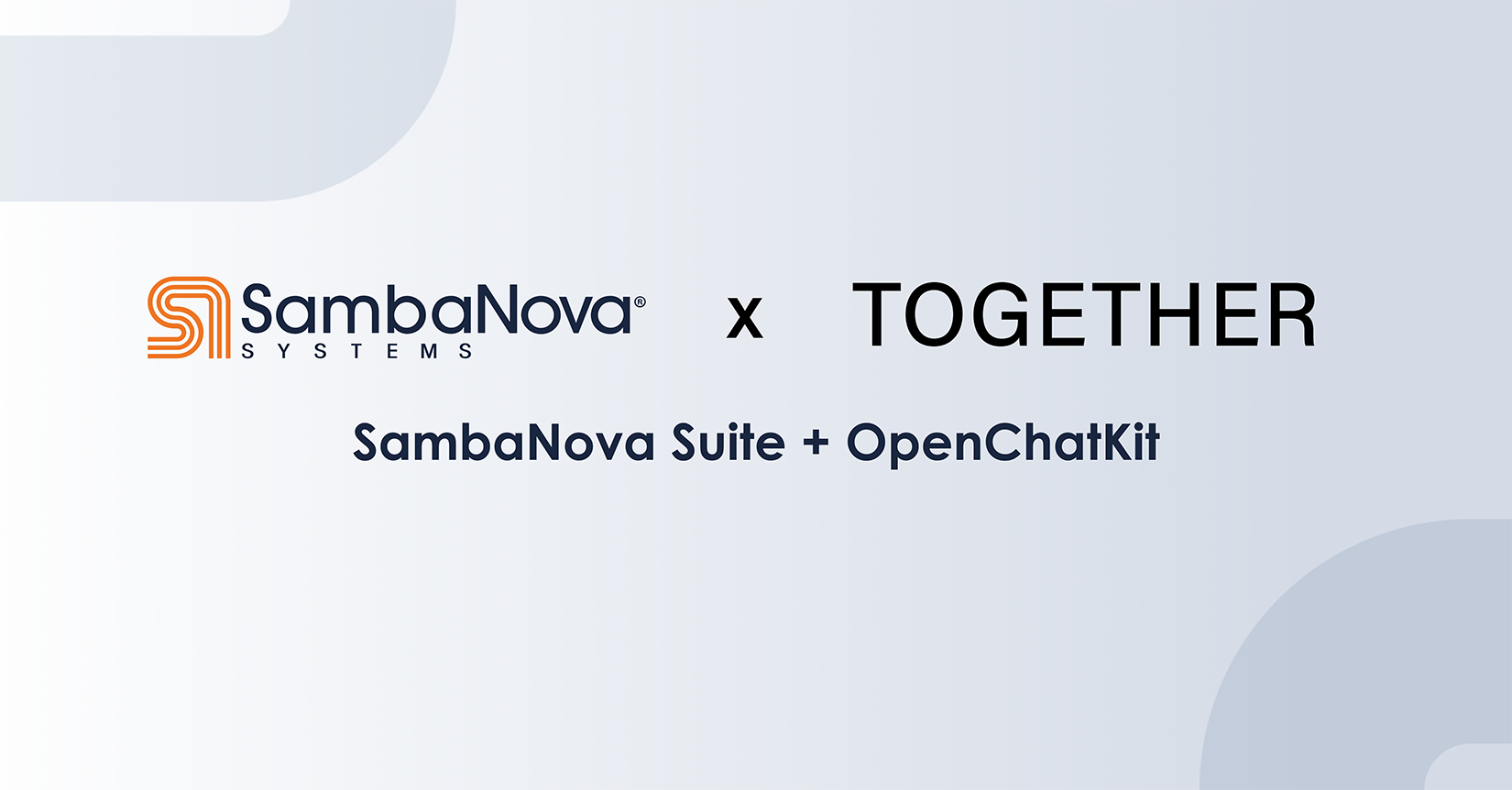 OpenChatKit model available on SambaNova Suite for community and enterprise model adaptation