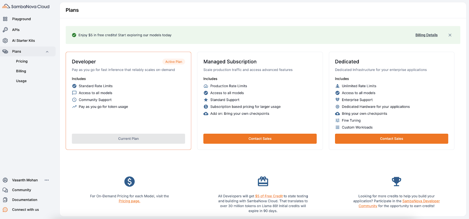 SambaNova Cloud Developer Tier Is Live!